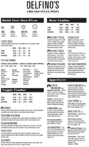 Delfino's Menu | Best Pizza Restaurant in University Village